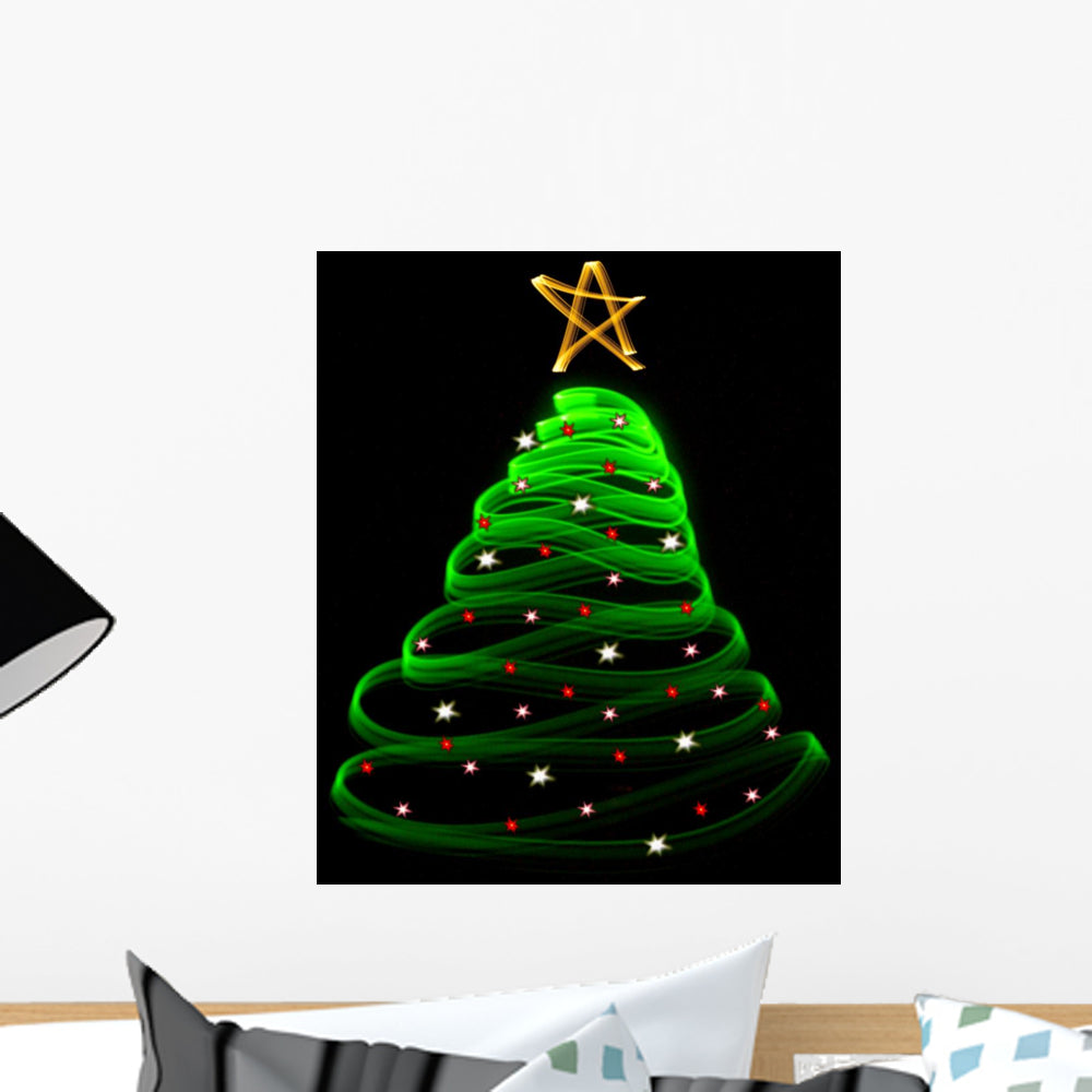 Light Christmas Tree Wall Mural – Wallmonkeys