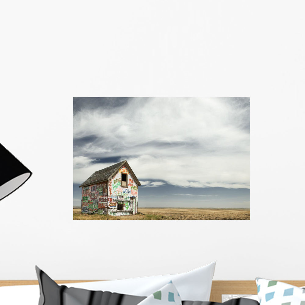 Graffiti Covered Abandoned Shed Wall Mural – Wallmonkeys