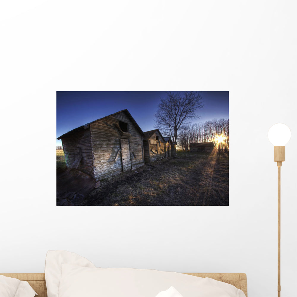 Row Sheds Sunset Fort Wall Mural – Wallmonkeys