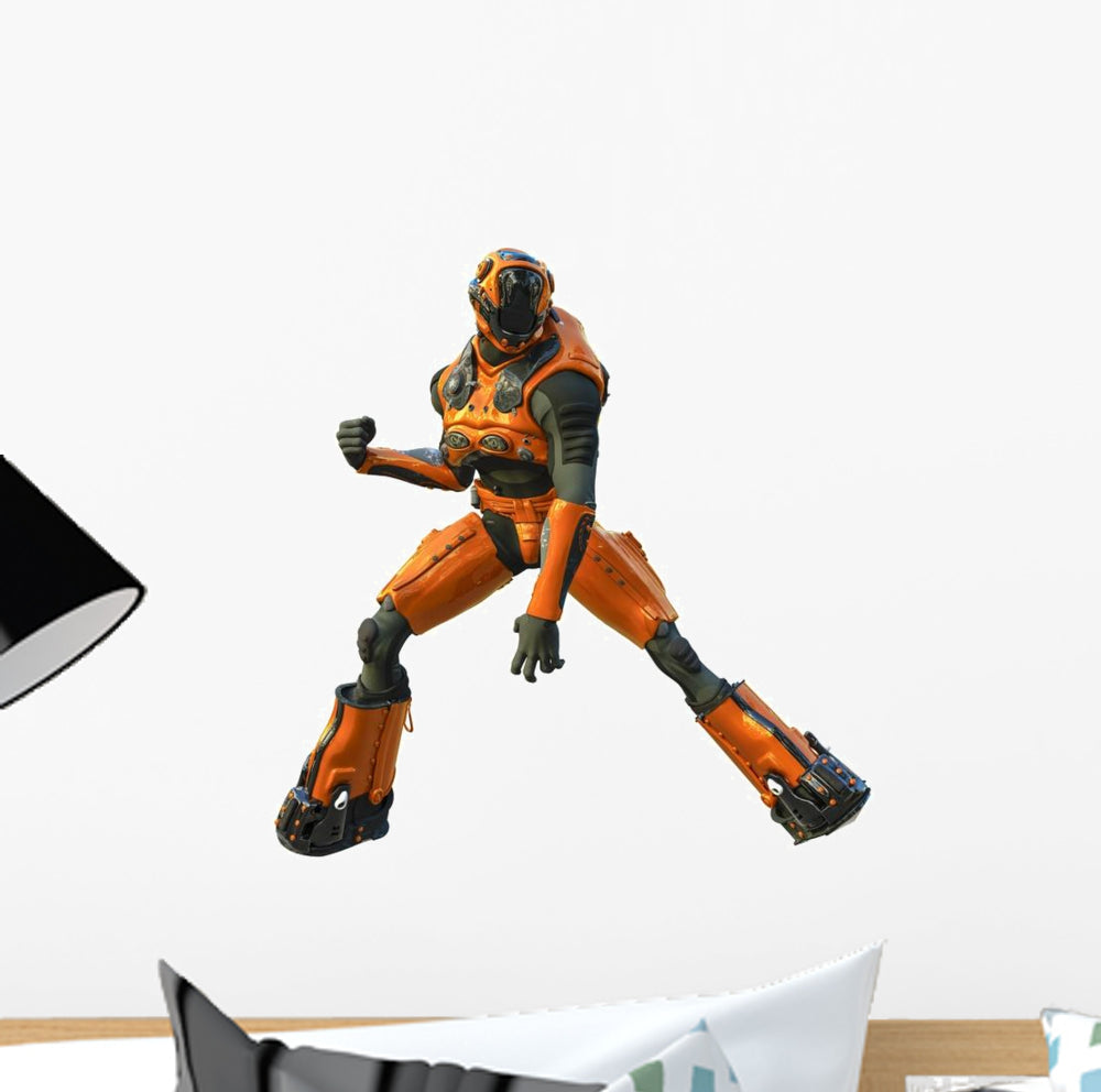 Orange Cyborg Astronaut Wall Decal - WallMonkeys.com – Wallmonkeys