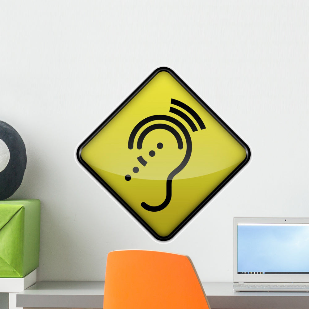 Advisory Sign Hearing Impairment Wall Decal – Wallmonkeys