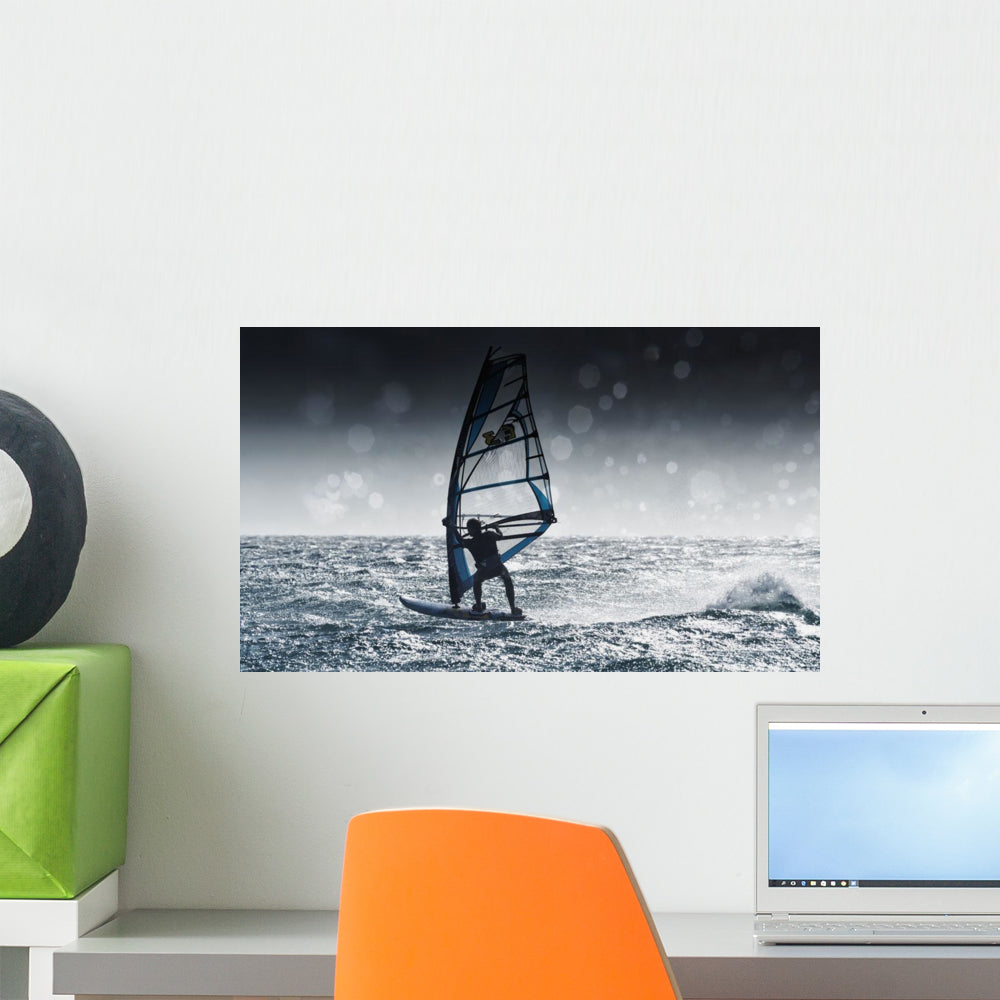Windsurfing with Water Drops Wall Mural – Wallmonkeys