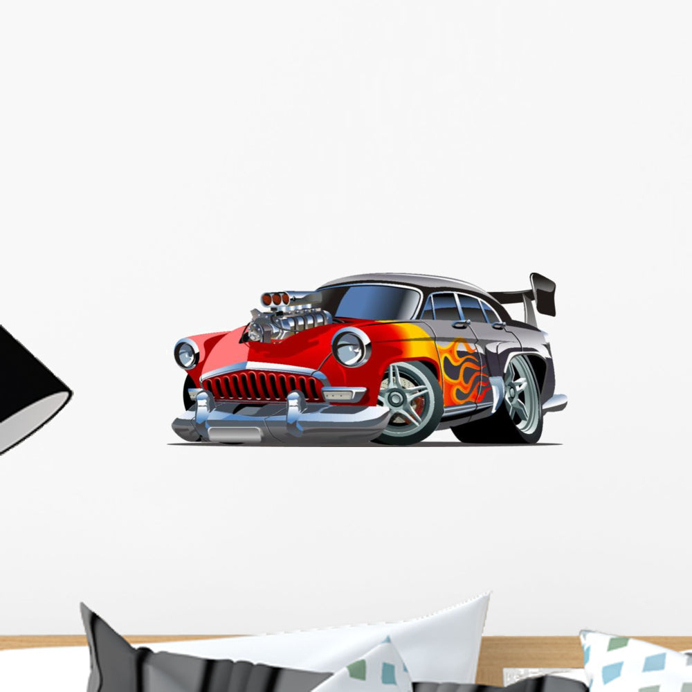 Cartoon Retro Hot Rod Wall Decal - WallMonkeys.com – Wallmonkeys