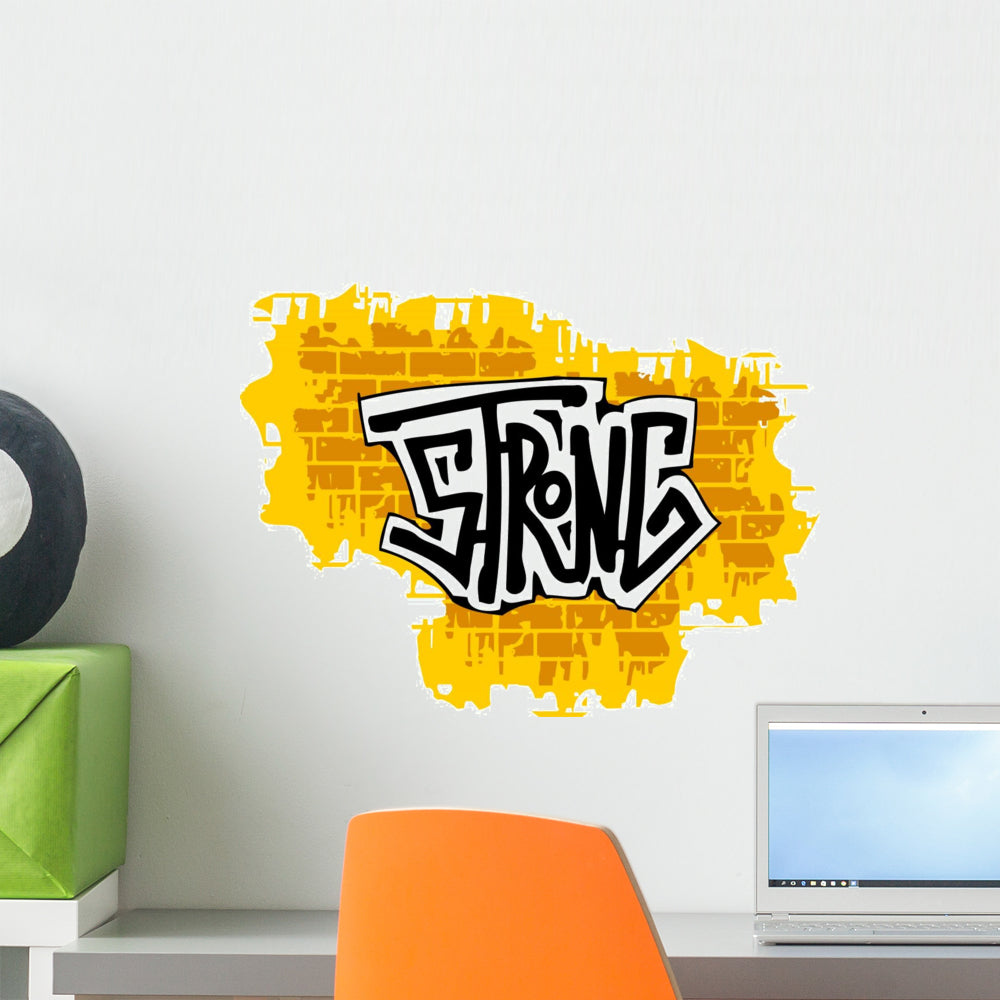 Strong Graffiti Brick Wall Decal – Wallmonkeys