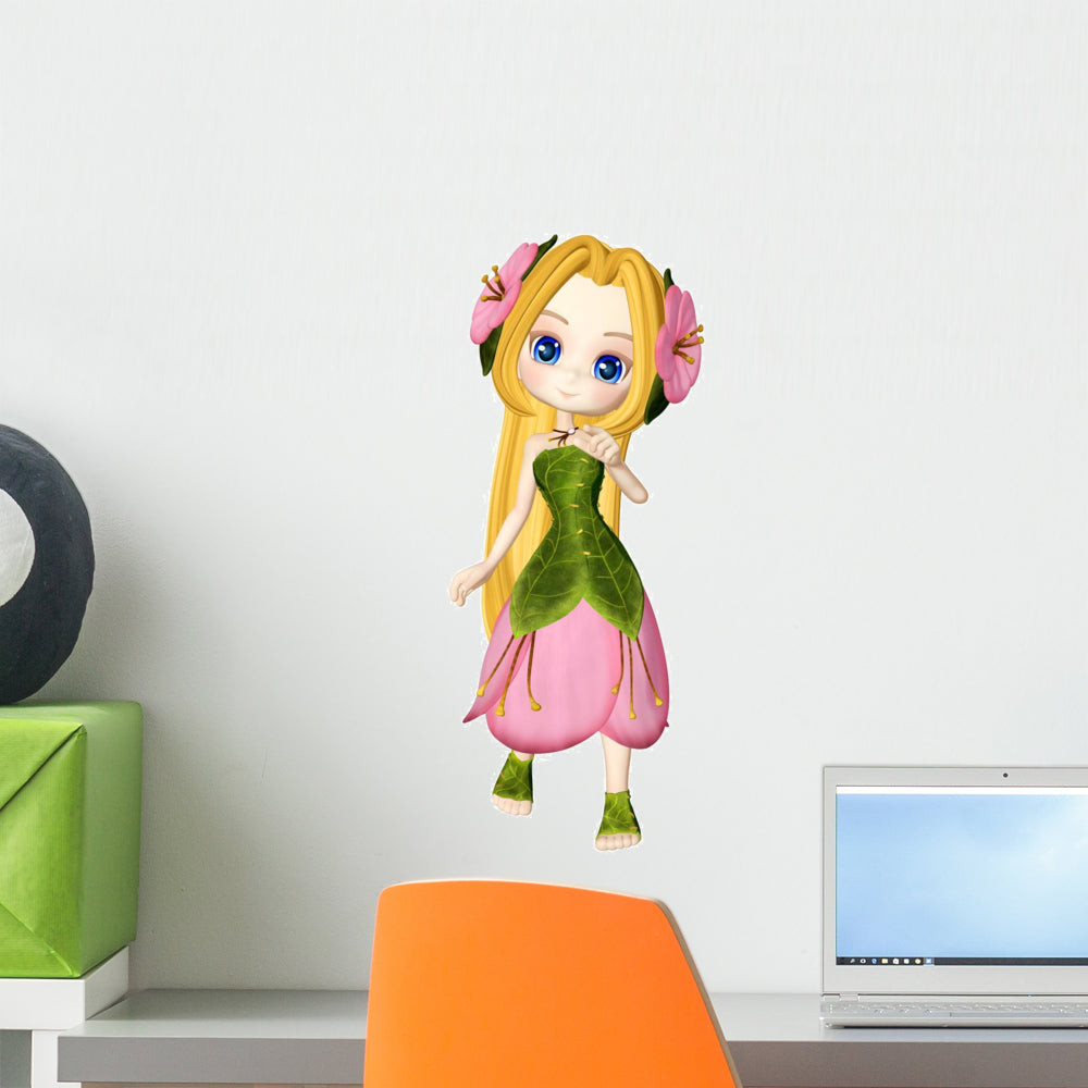 Chibi Flower Girl Wall Decal – Wallmonkeys