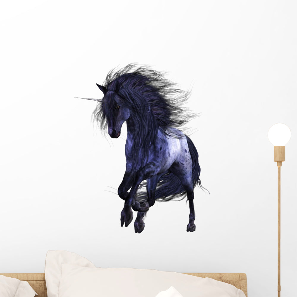 Beautiful Blue Unicorn Wall Decal – Wallmonkeys