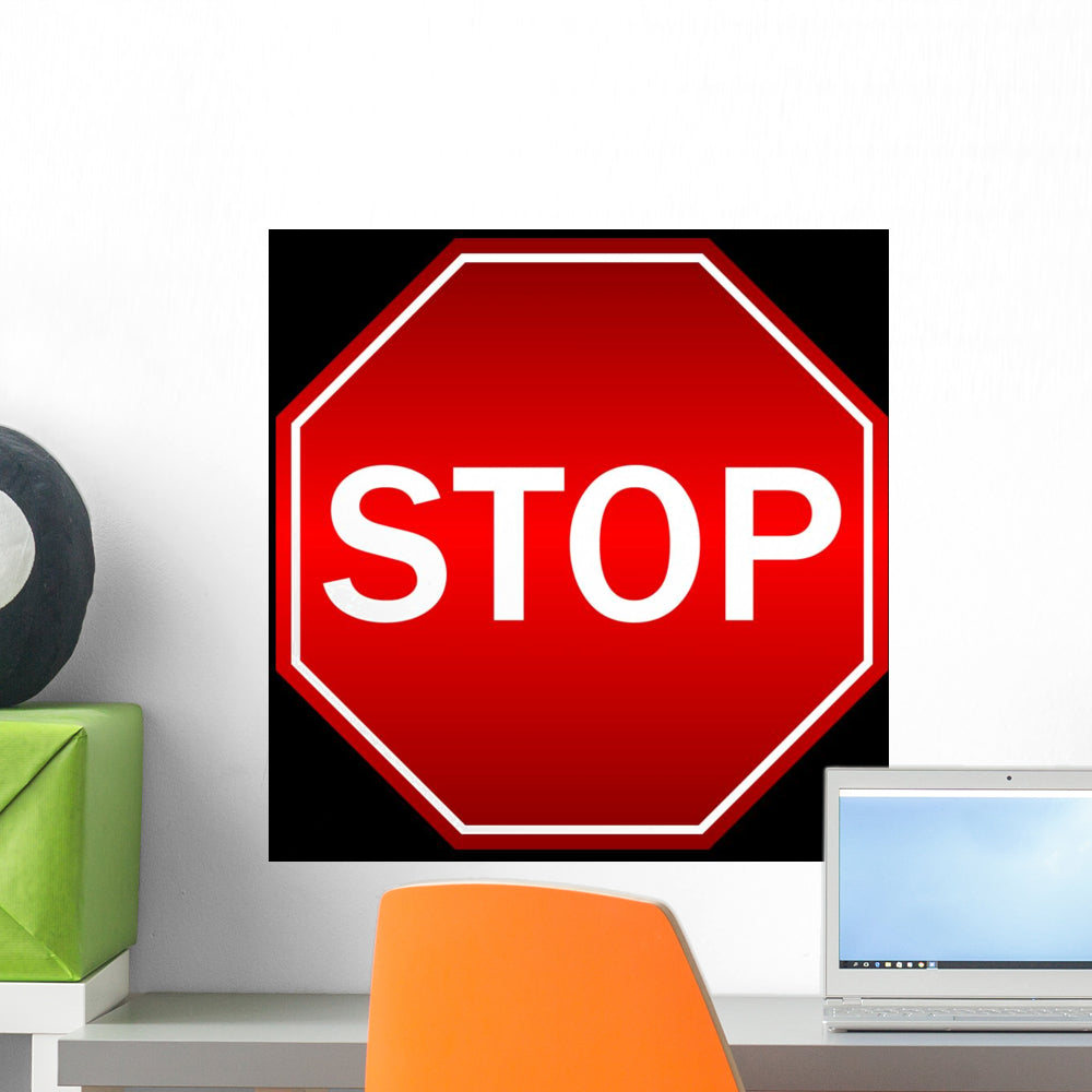 Vector Illustration Stop Sign Wall Mural – Wallmonkeys