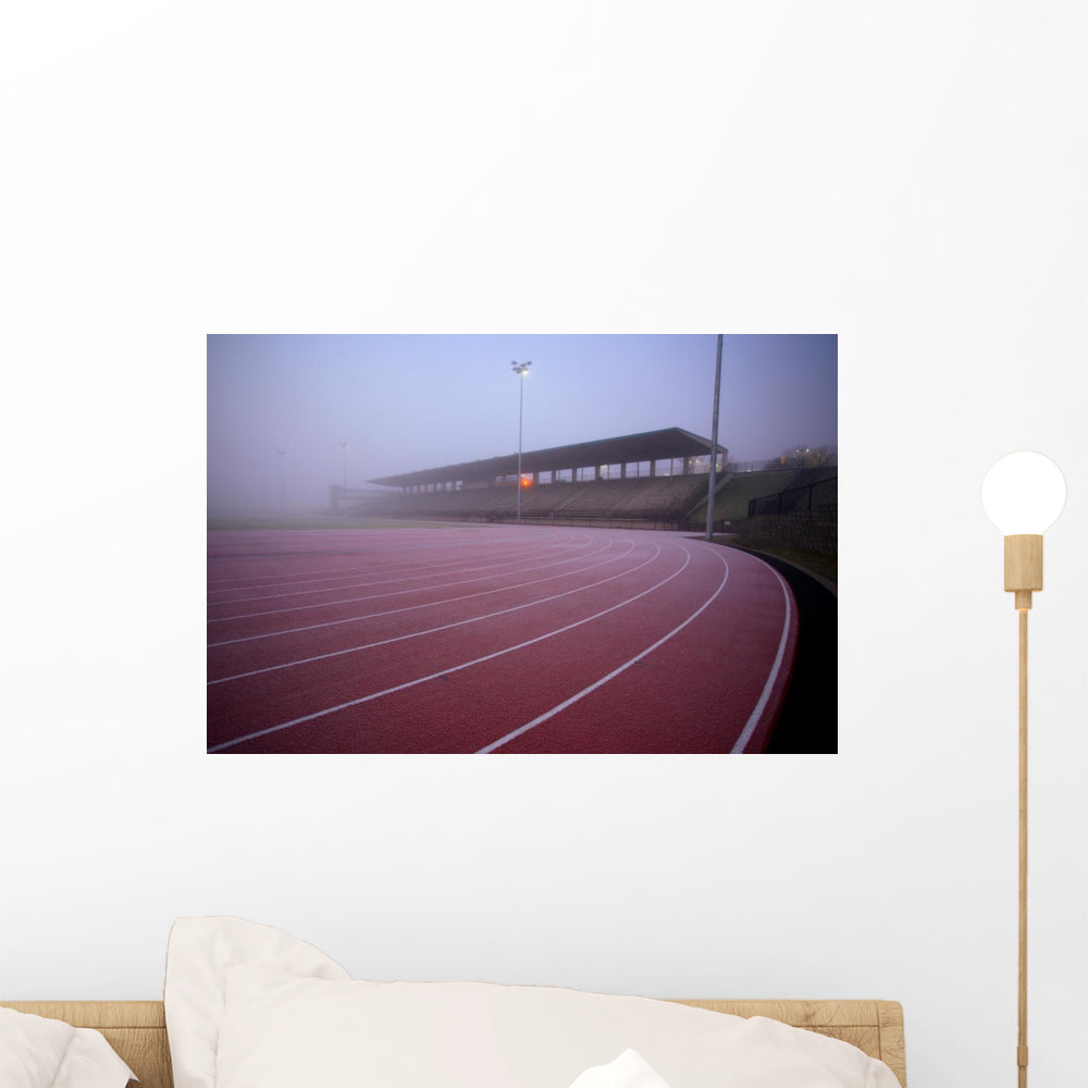 Foggy Running Track Wall Mural – Wallmonkeys