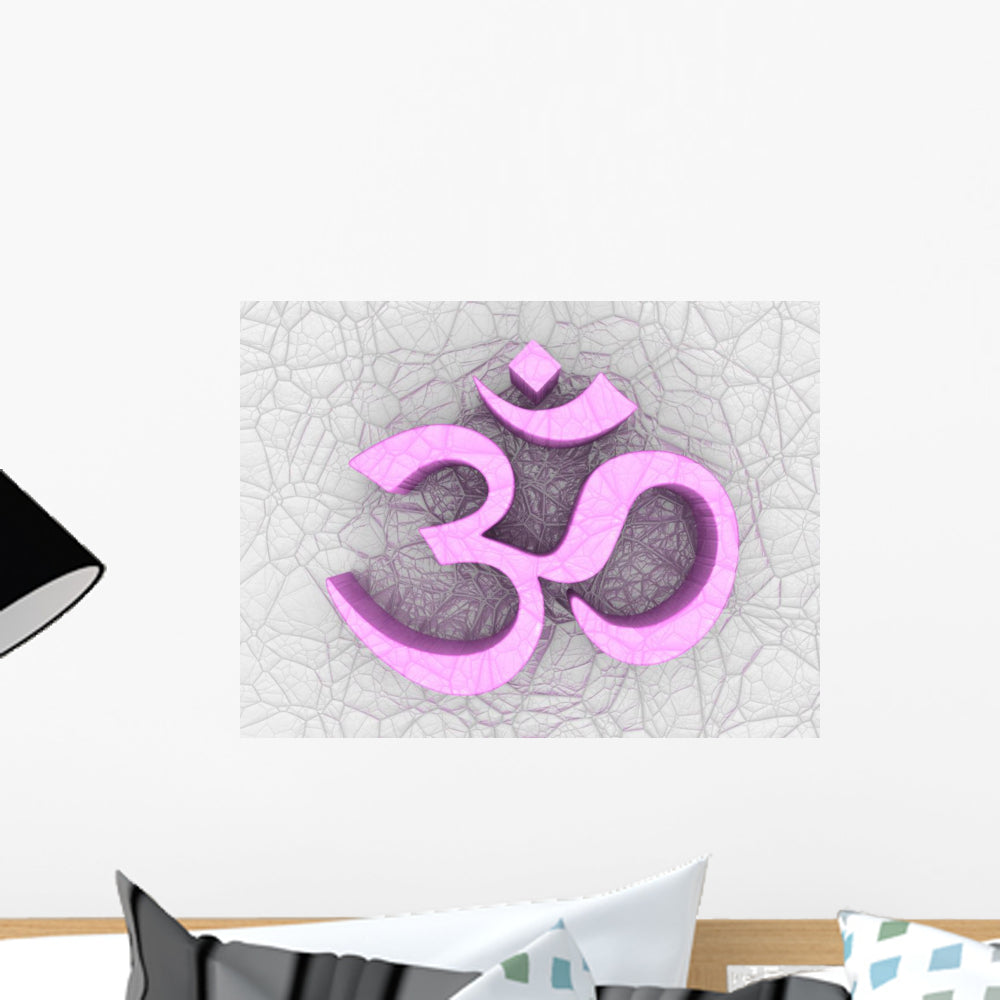 3D Pink Om Symbol Wall Mural – Wallmonkeys