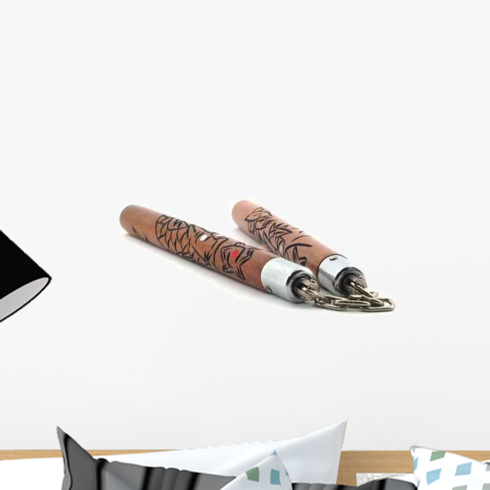 Dragon Nunchaku Wall Decal – Wallmonkeys