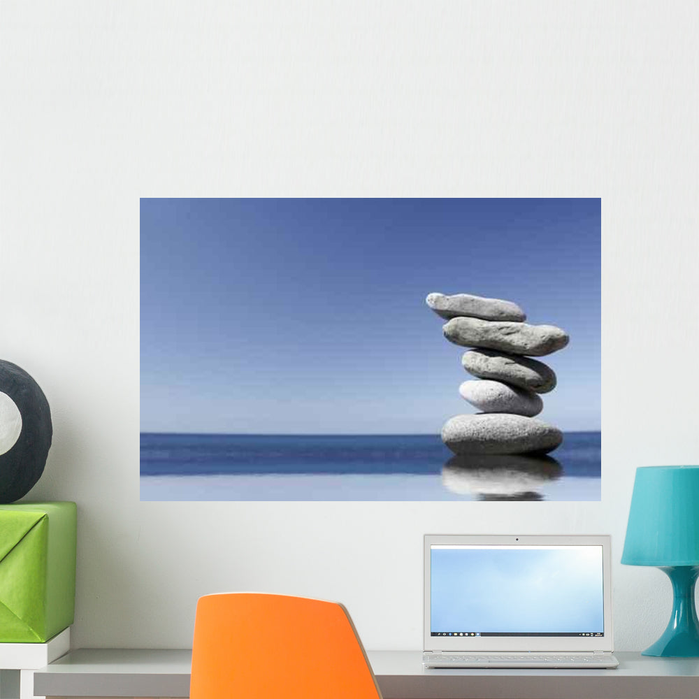 Pebble Stack Water Wall Decal - WallMonkeys.com – Wallmonkeys