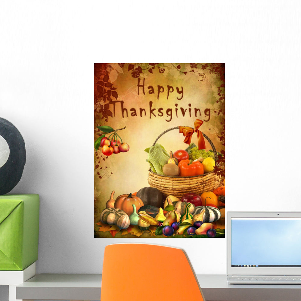Happy Thanksgiving Wall Mural – Wallmonkeys