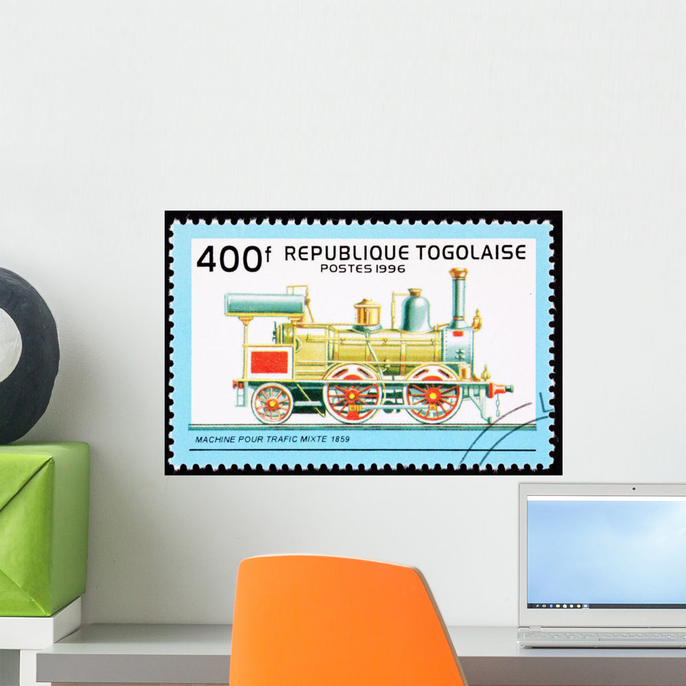 Togo Train Postage Stamp Wall Mural – Wallmonkeys