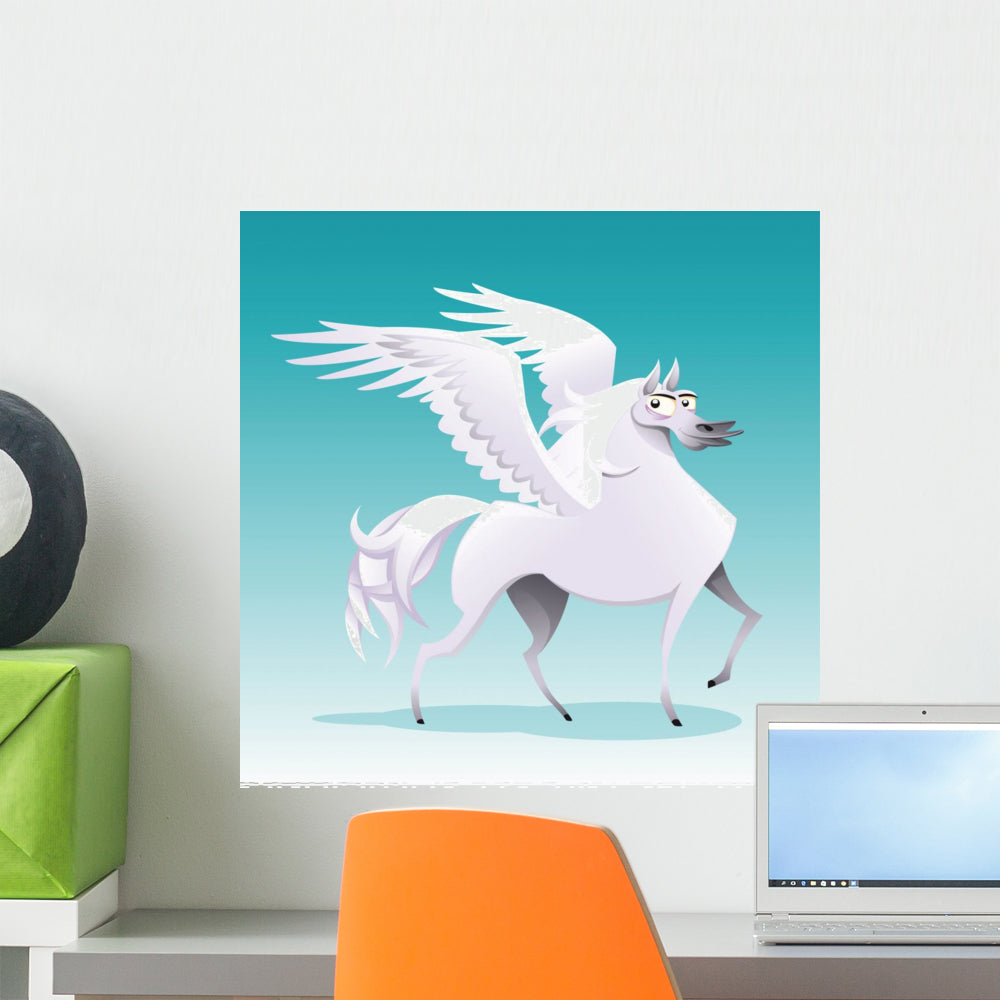 Pegasus Funny Cartoon and Wall Mural – Wallmonkeys