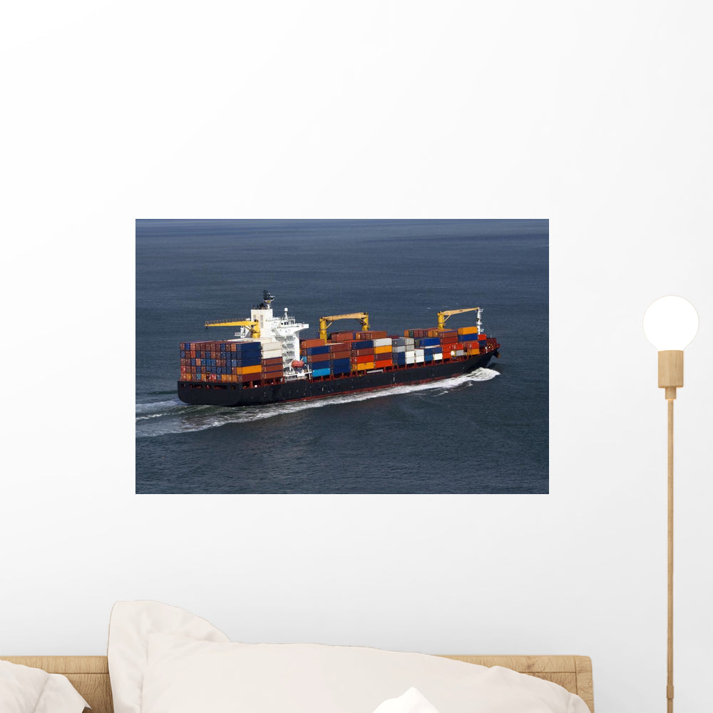 Container Cargo Ship Wall Mural – Wallmonkeys