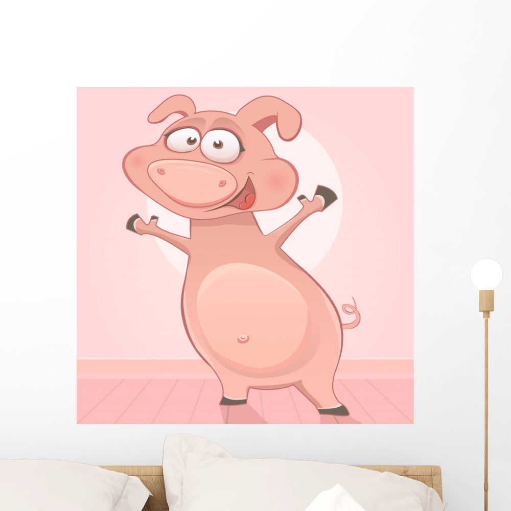 Vector Happy Dancing Pig Wall Mural – Wallmonkeys