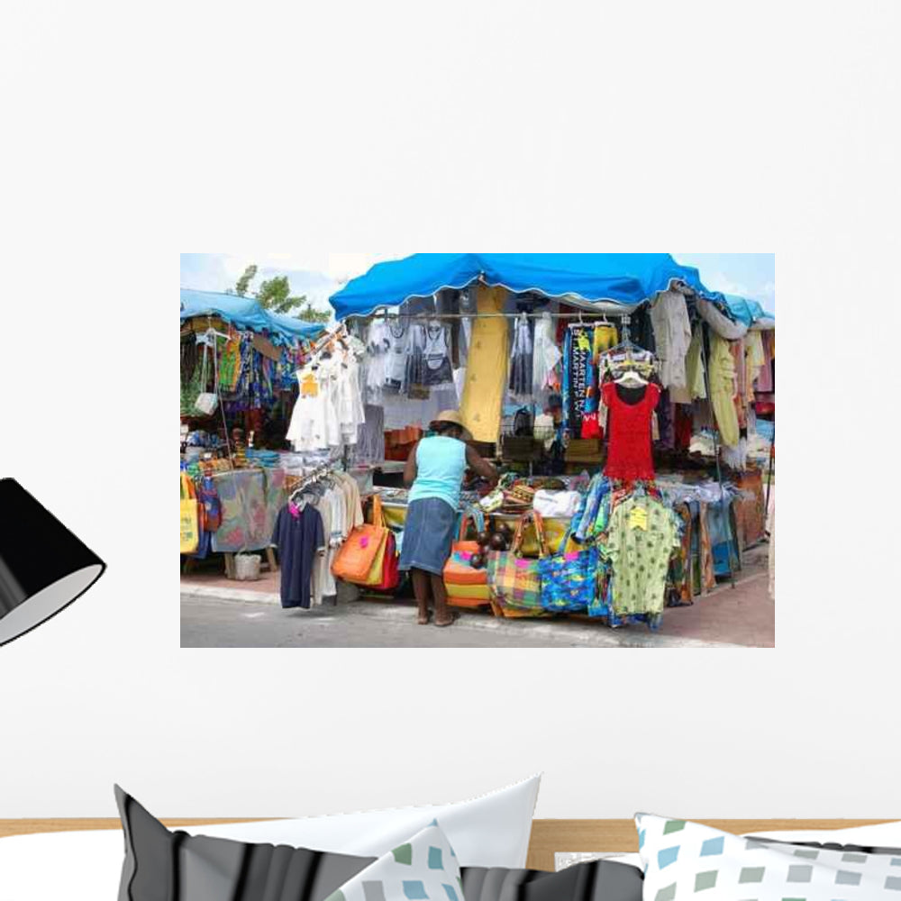 Outdoor Market Stall St Martin Wall Decal - WallMonkeys.com – Wallmonkeys