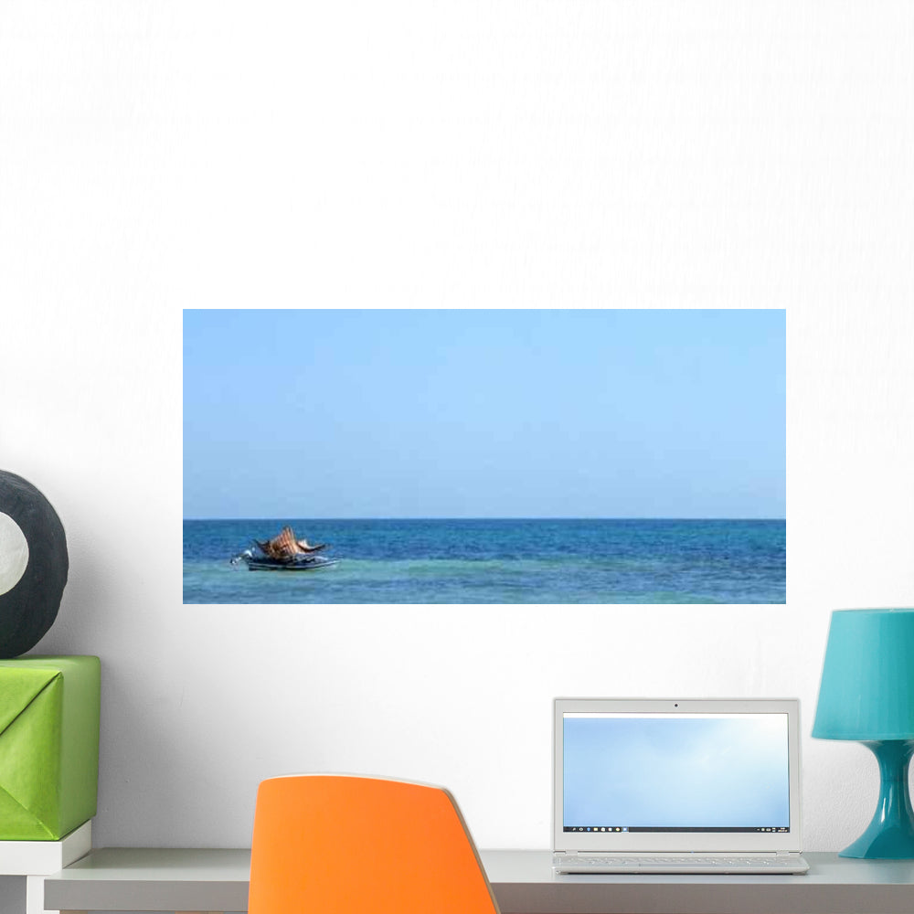 Une Barque En Pleine Wall Decal - WallMonkeys.com – Wallmonkeys