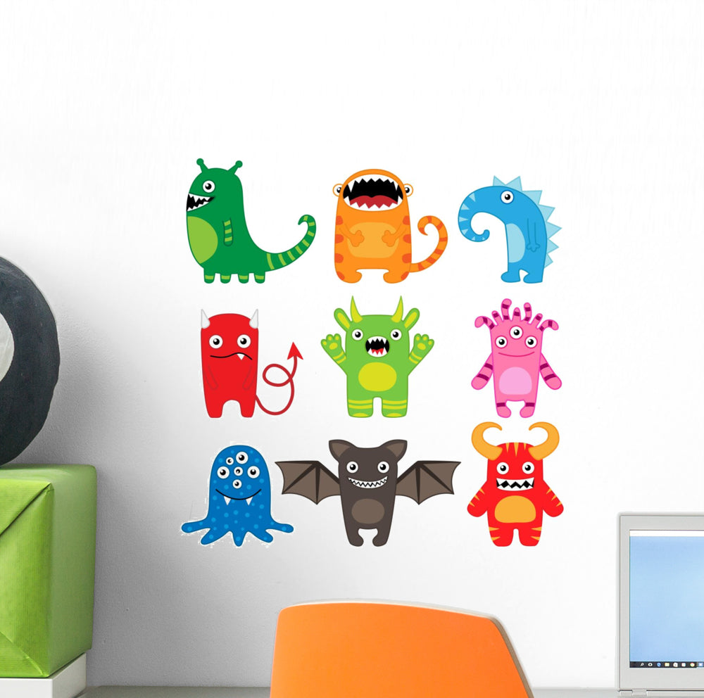 Funny Cartoon Monsters Wall Stickers – Wallmonkeys