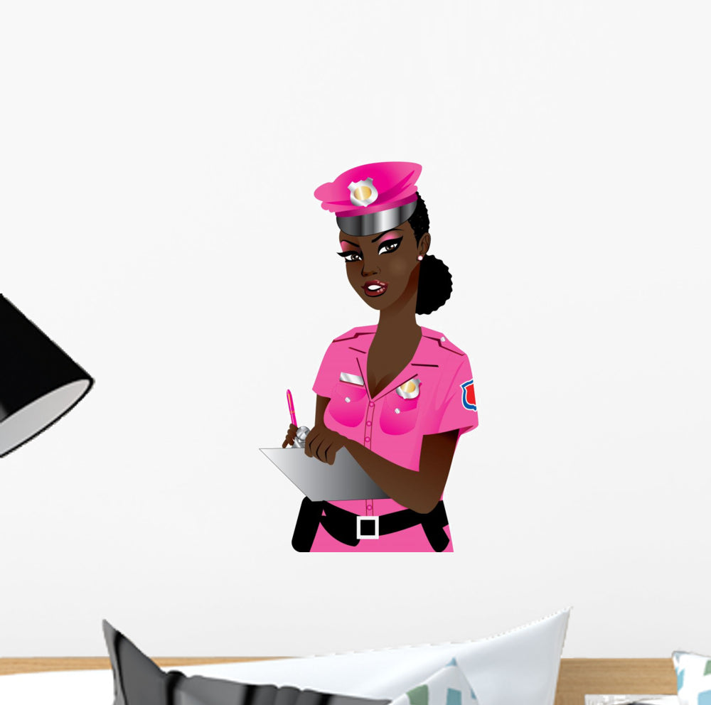 Pink Police Woman Wall Decal – Wallmonkeys