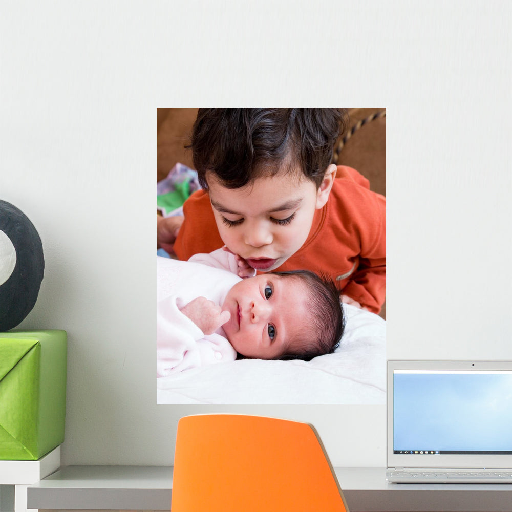 Young Boy Talking to Wall Mural – Wallmonkeys