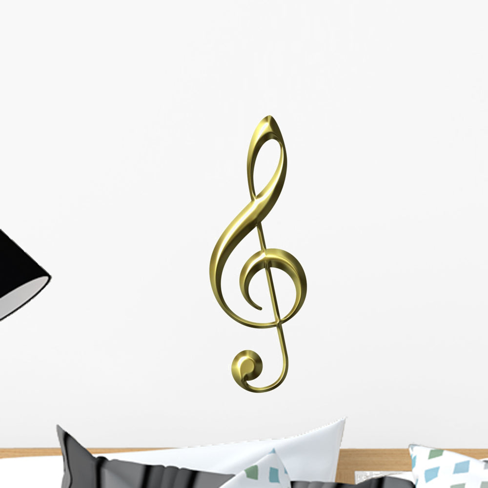 Golden Treble Clef Wall Decal – Wallmonkeys