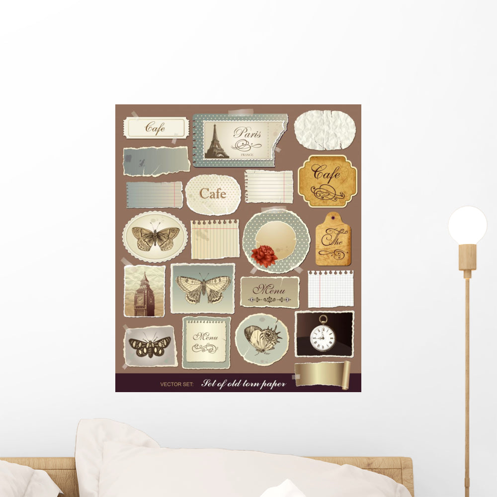 Vector Collection Old Papers Wall Decal - WallMonkeys.com – Wallmonkeys