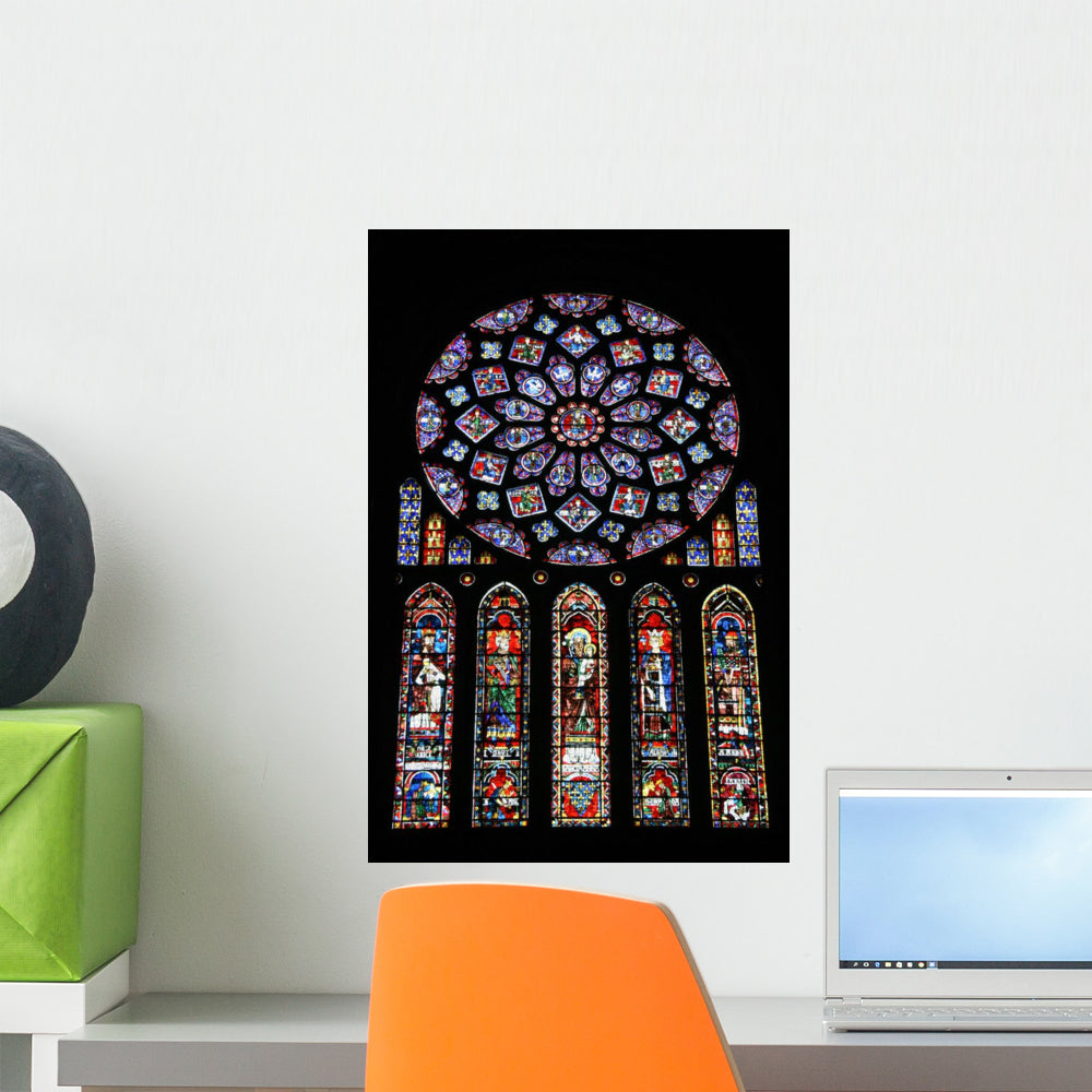 Rose Stained Glass Window Wall Decal - WallMonkeys.com – Wallmonkeys