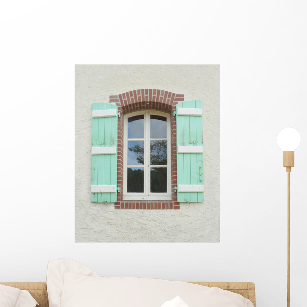 Window Green Shutters Wall Decal - WallMonkeys.com – Wallmonkeys