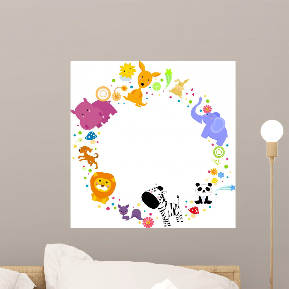 Cirlce of Animals - Baby Wall Decal - WallMonkeys.com – Wallmonkeys