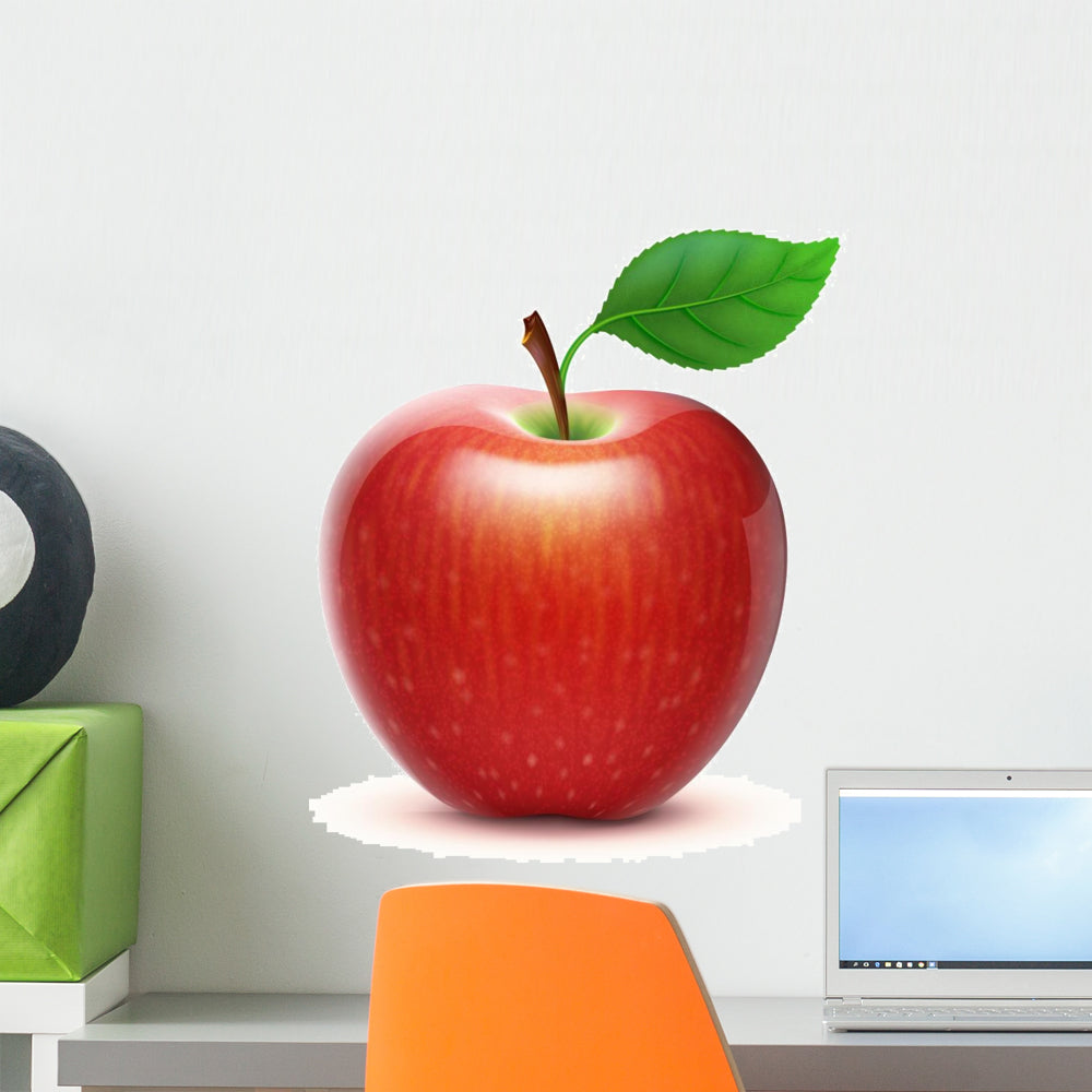 Red Apple Wall Decal - WallMonkeys.com – Wallmonkeys