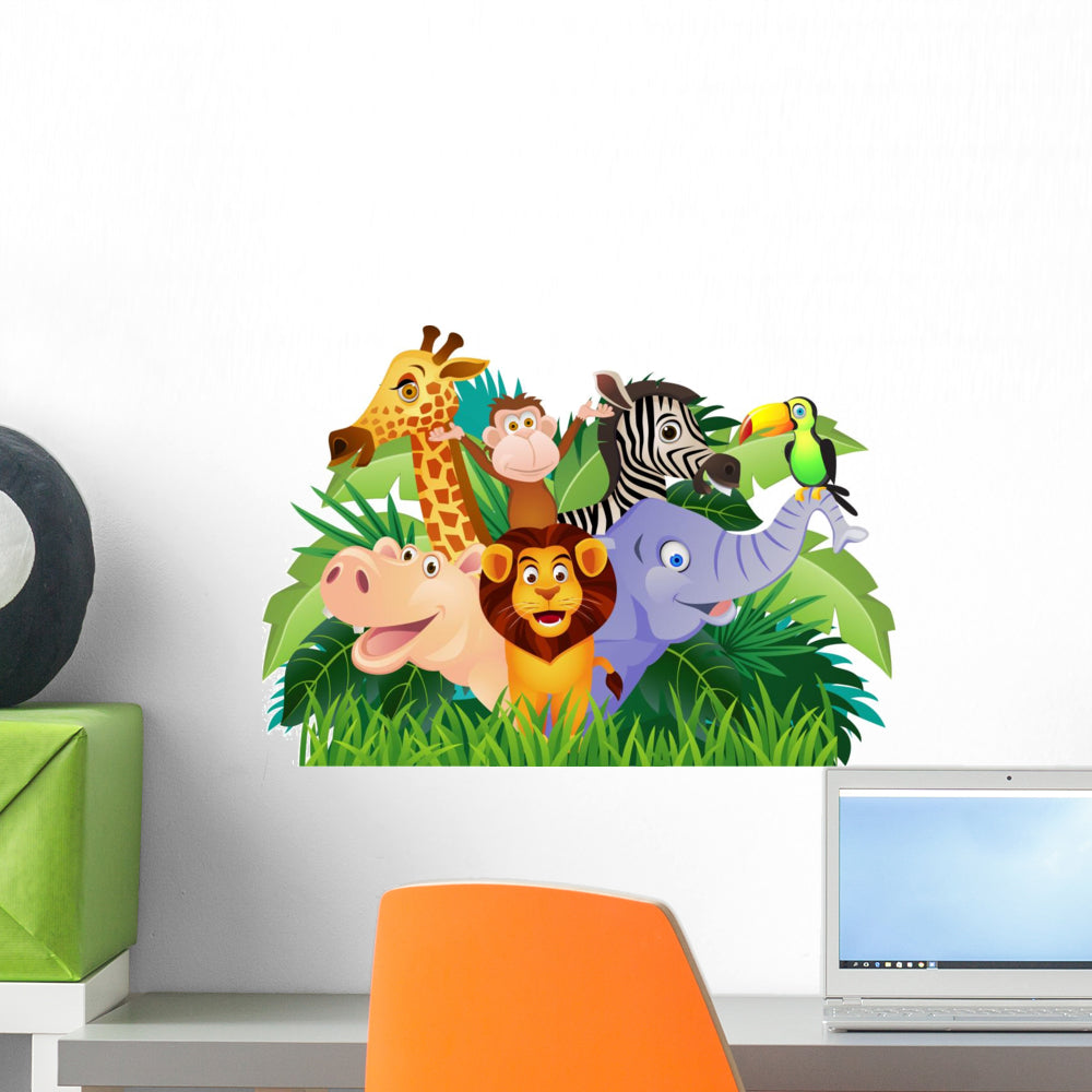 Jungle Animals Cartoon Wall Decal - WallMonkeys.com – Wallmonkeys