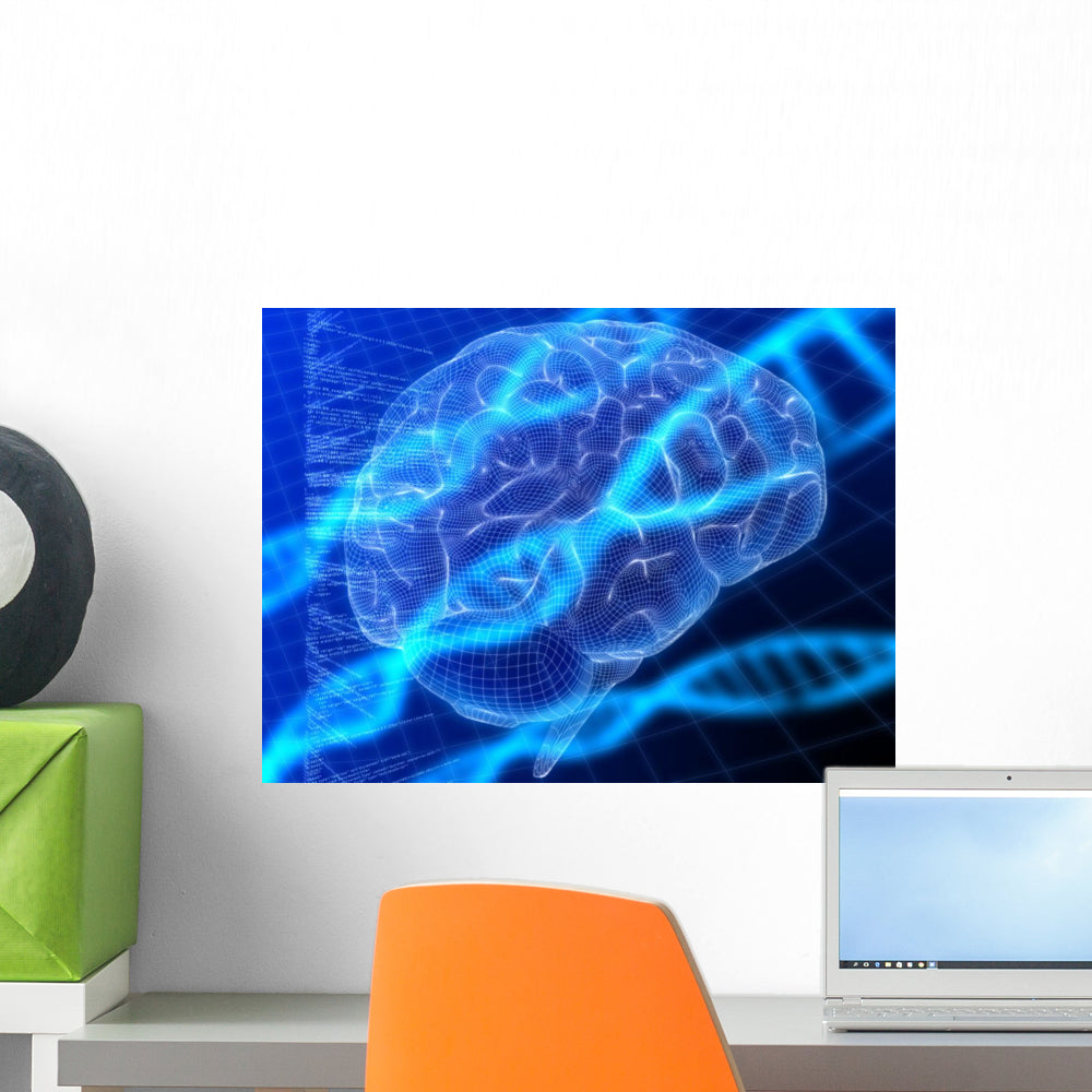 Brain And Dna Wall Decal - WallMonkeys.com – Wallmonkeys