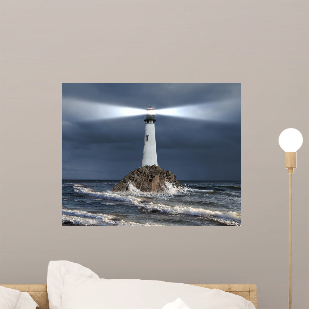 Lighthouse With Beam Light Wall Decal - WallMonkeys.com – Wallmonkeys