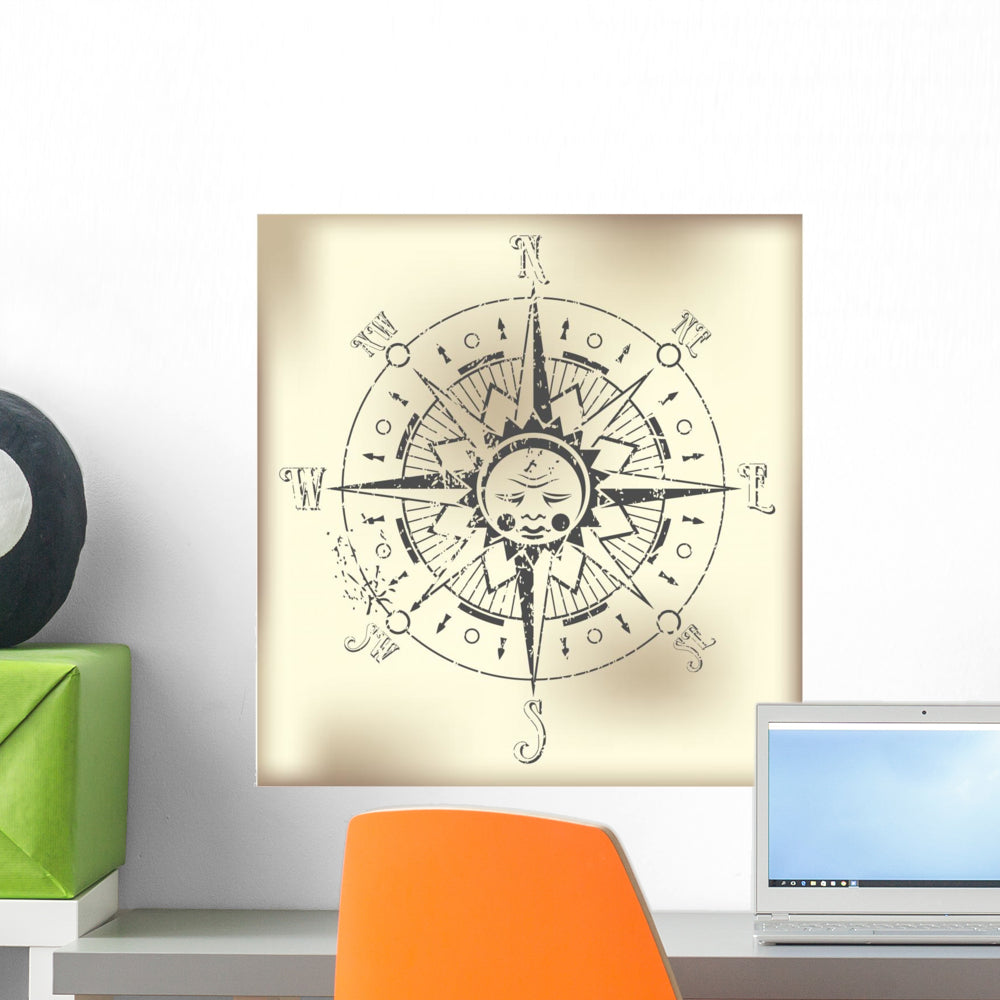 Compass Rose Form Stamp Wall Decal - WallMonkeys.com – Wallmonkeys