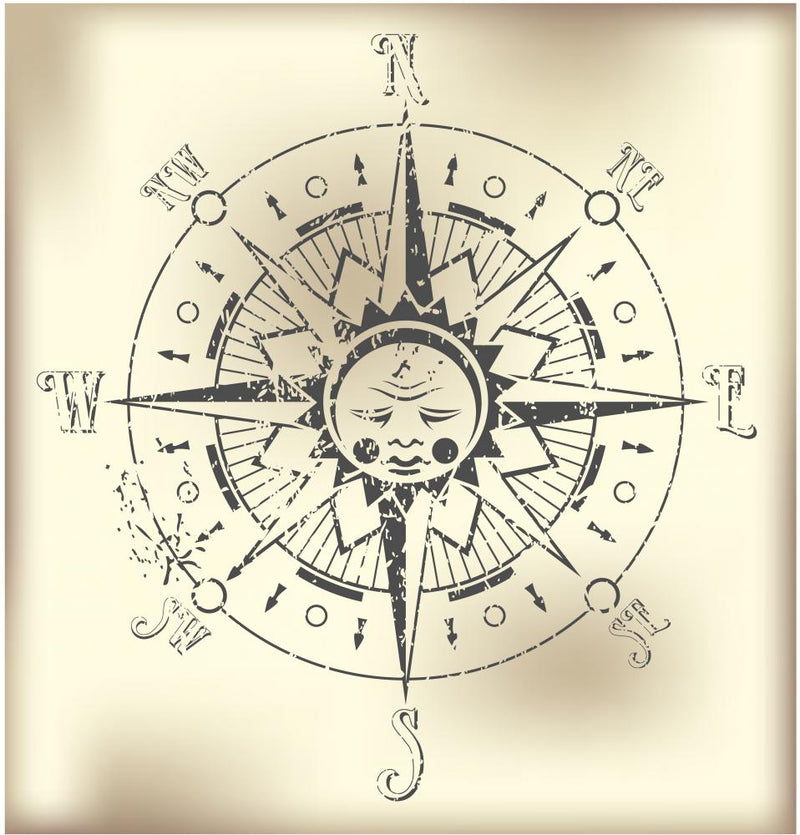 Compass Rose Form Stamp Wall Decal - WallMonkeys.com – Wallmonkeys