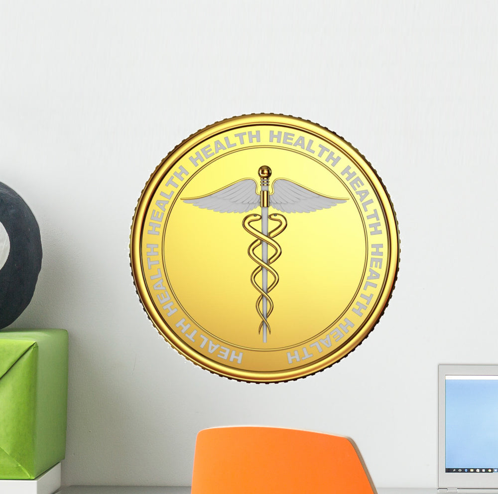 Coin With Image Caduceus Wall Decal - WallMonkeys.com – Wallmonkeys