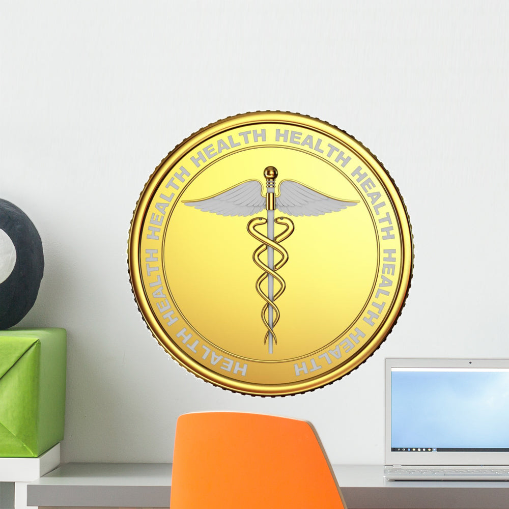 Coin With Image Caduceus Wall Decal - WallMonkeys.com – Wallmonkeys