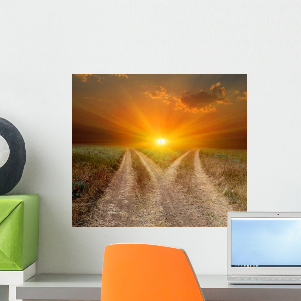 Rural Road Wall Decal - WallMonkeys.com – Wallmonkeys