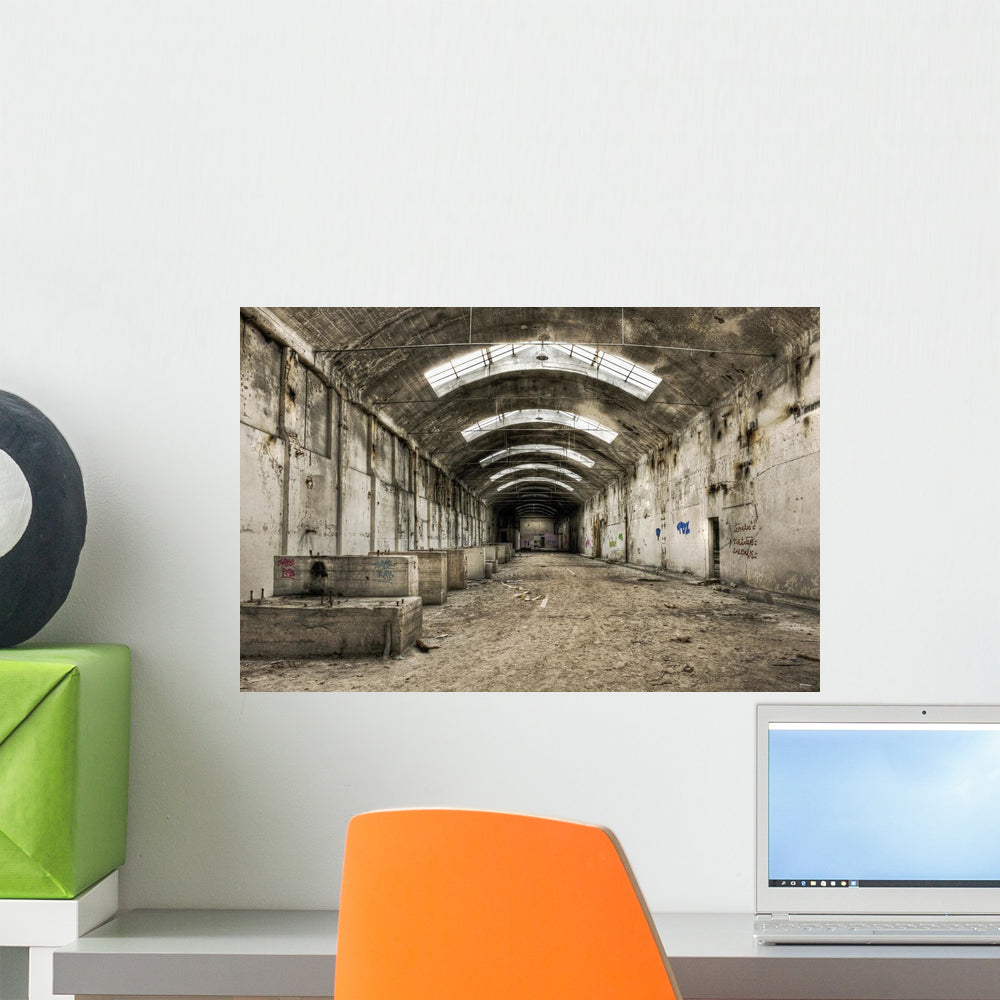 Abandoned Old Industrial Building Wall Decal - WallMonkeys.com ...