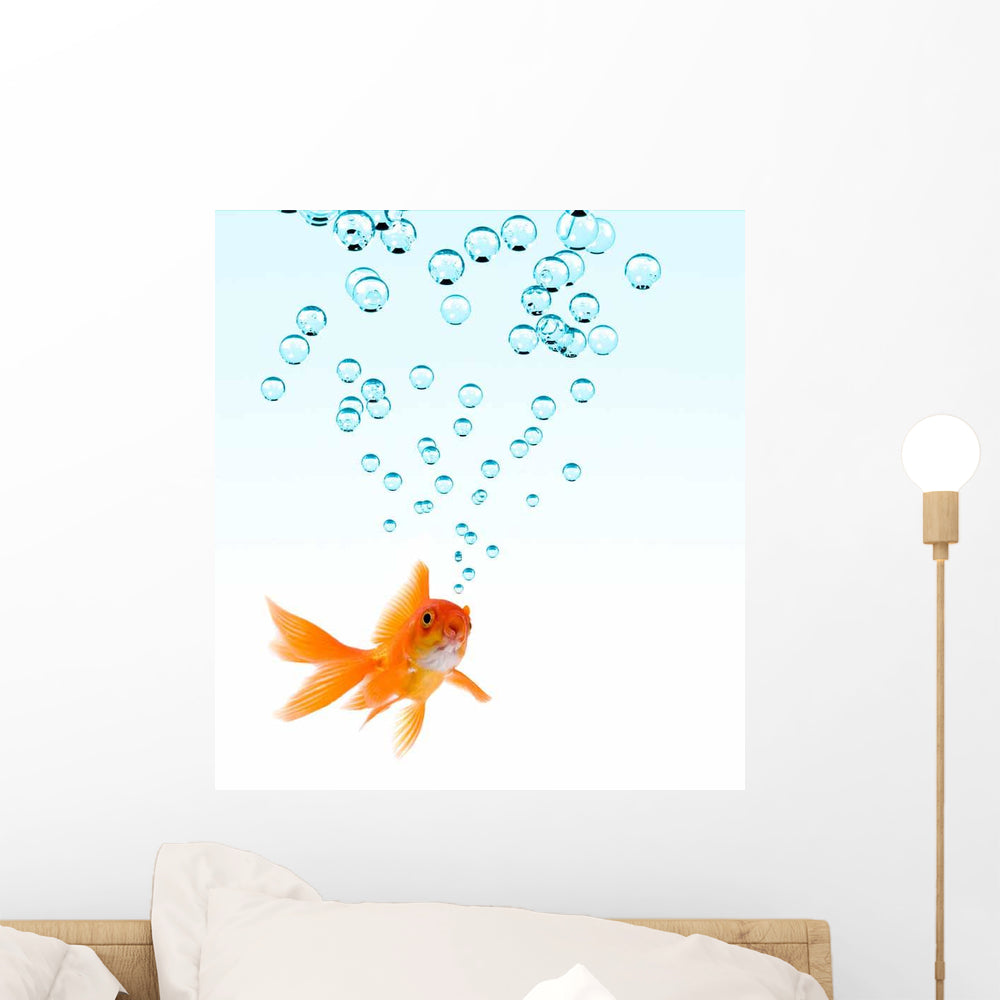 Goldfish and Bubbles Wall Decal - WallMonkeys.com – Wallmonkeys
