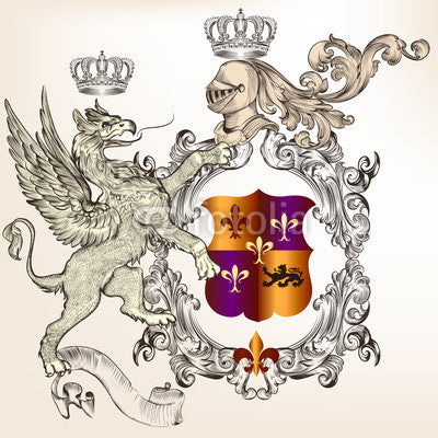 Heraldic Design with Griffin Wall Decal – Wallmonkeys