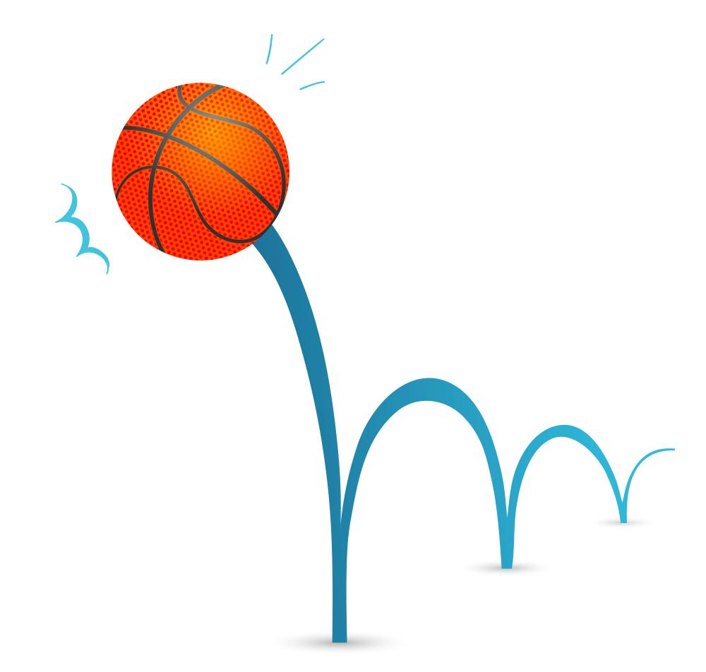 Bouncing Basketball Ball Illustration – Wallmonkeys