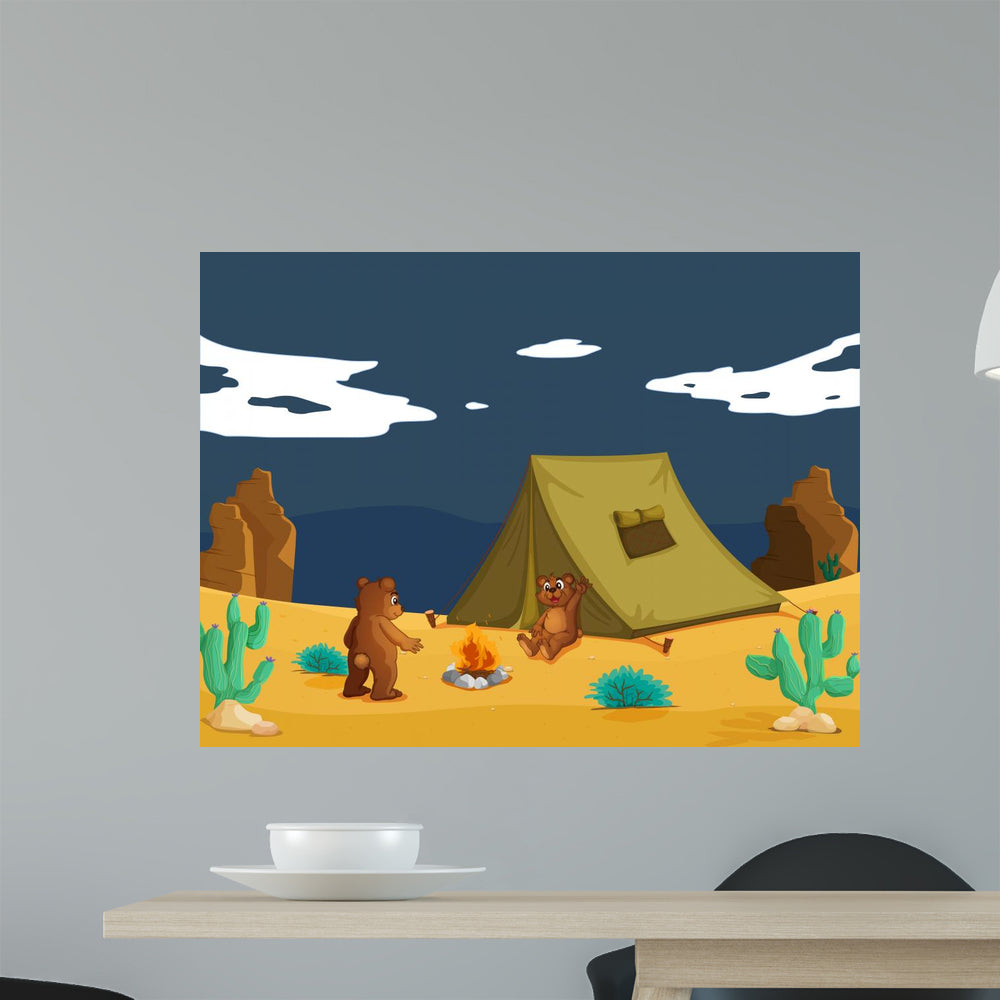 Bears Camping Wall Mural – Wallmonkeys