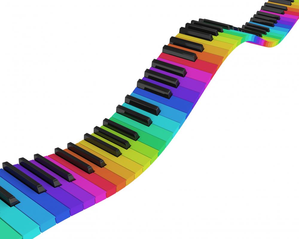 Rainbow Piano Keys Wallpaper