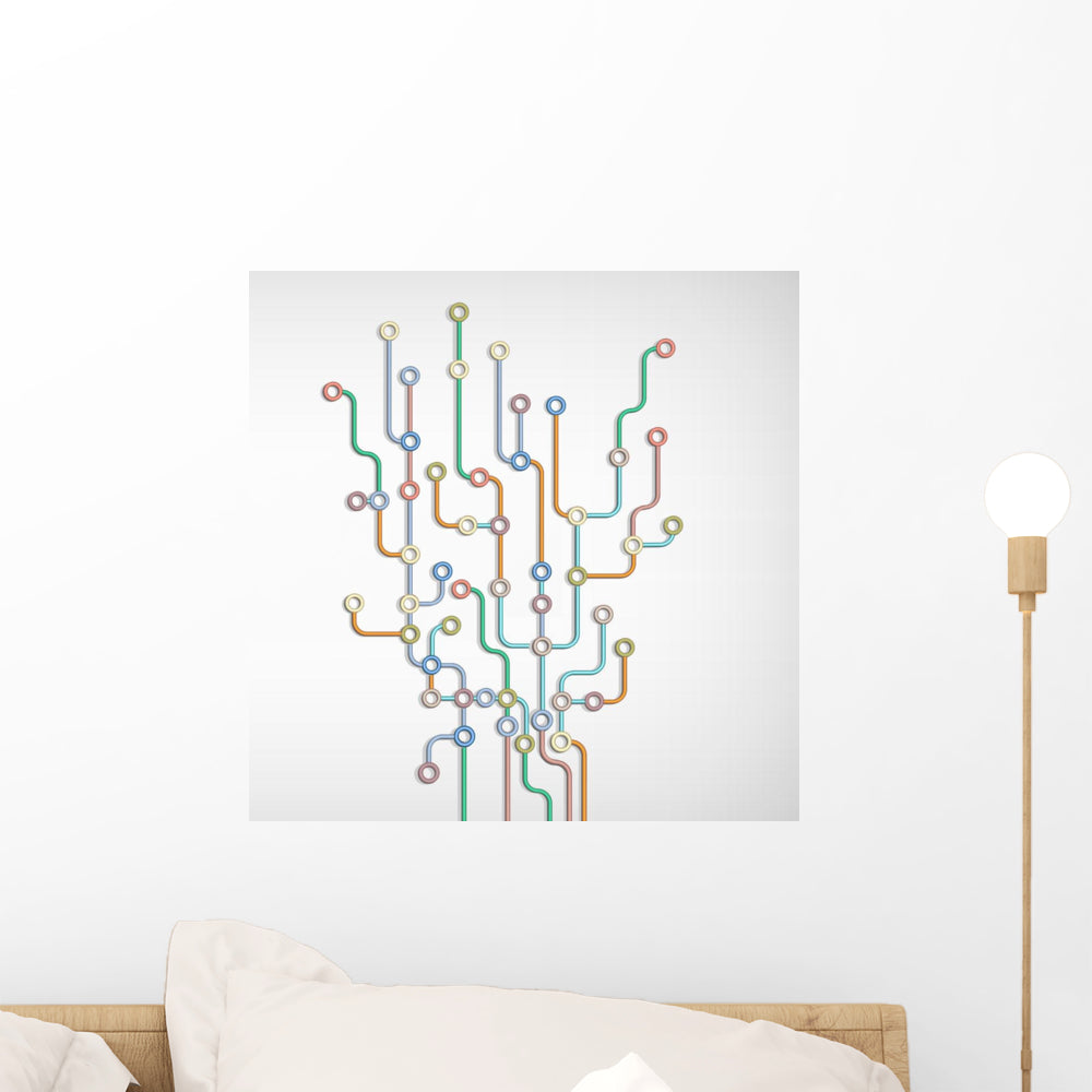 Abstract Subway Map Wall Decal - WallMonkeys.com – Wallmonkeys