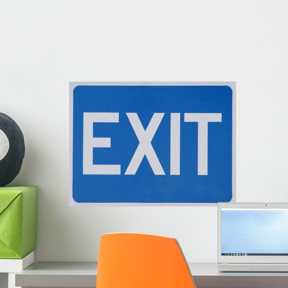 Blue Exit Sign Wall Decal - WallMonkeys.com – Wallmonkeys