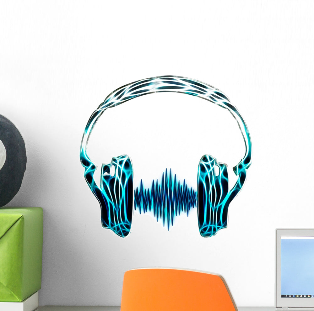 Headphone Audio Wave Wall Decal - WallMonkeys.com – Wallmonkeys