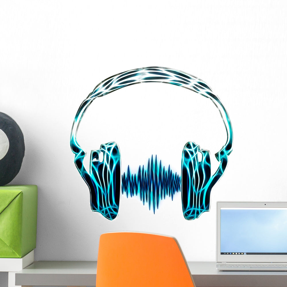 Headphone Audio Wave Wall Decal - WallMonkeys.com – Wallmonkeys