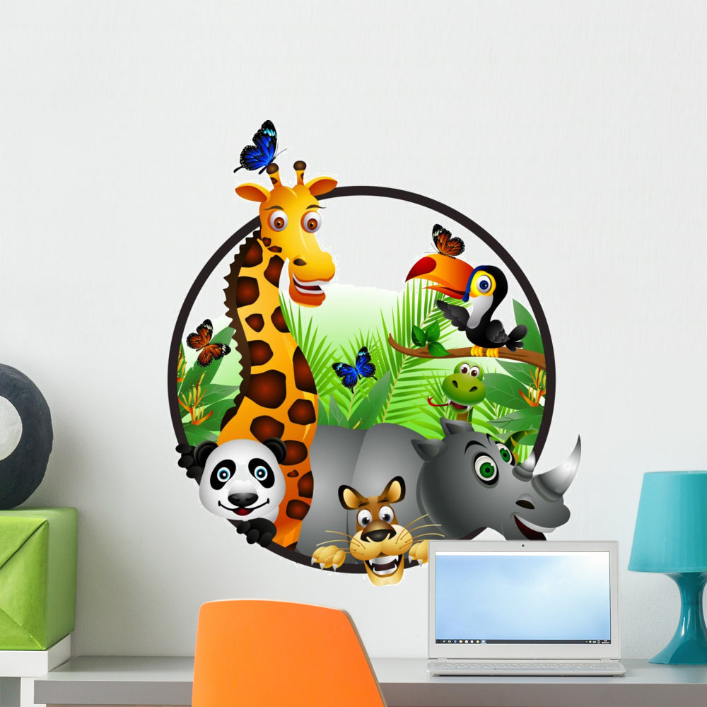 Cute Animal Cartoon Wall Decal – Wallmonkeys